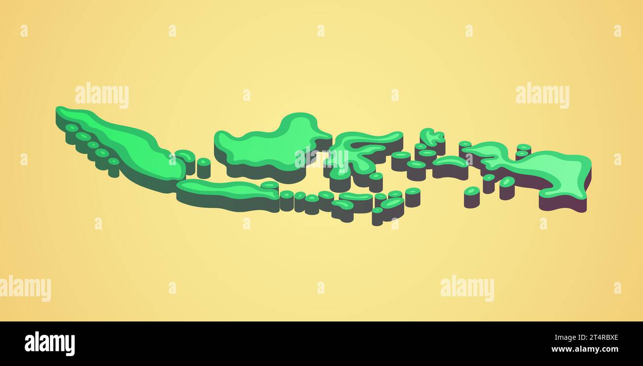 Isometric stylized simplified 3D map of Indonesia Stock Vector Image ...