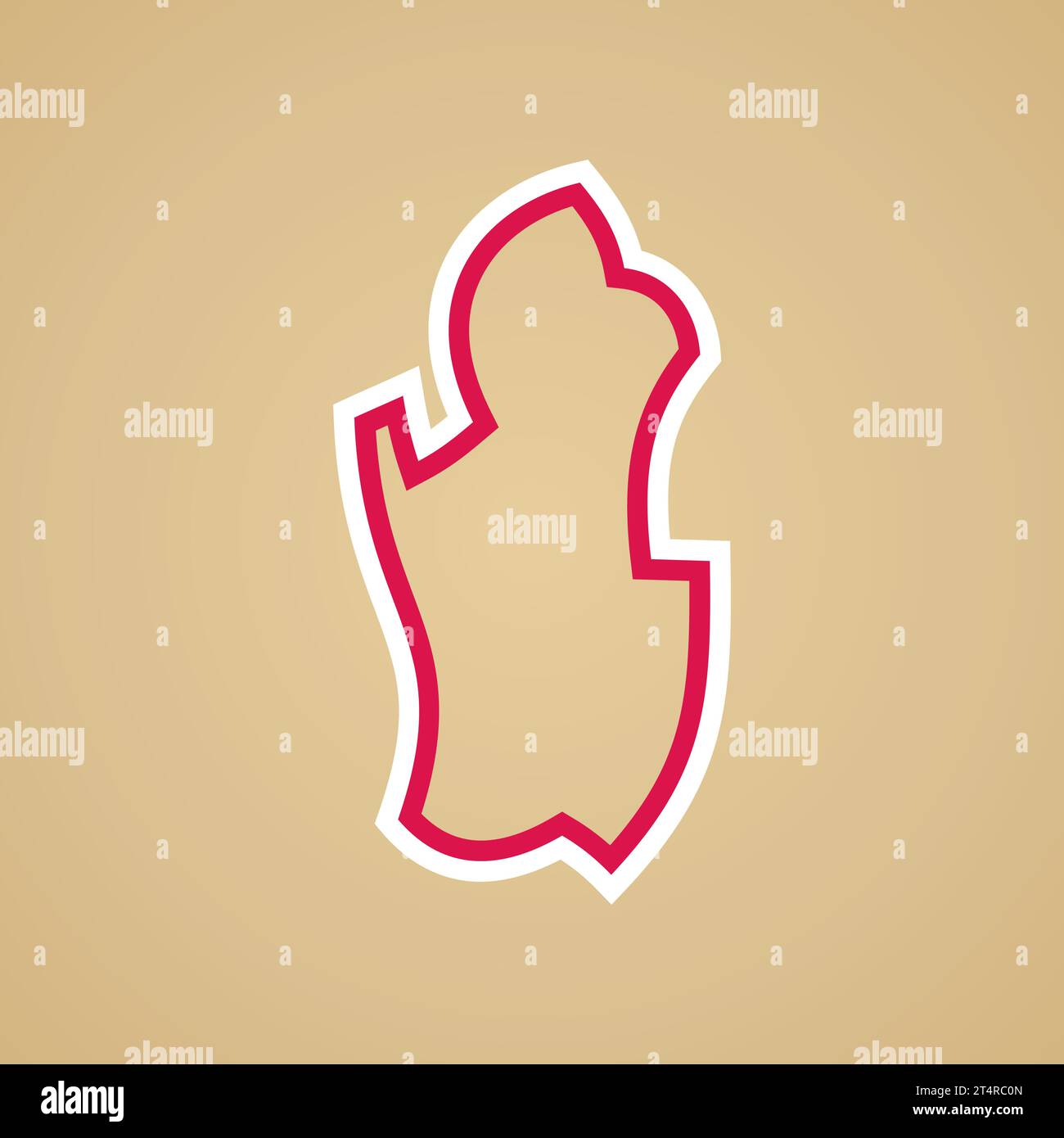 Simplified stylized outline map of Qatar, colors from the flag Stock ...