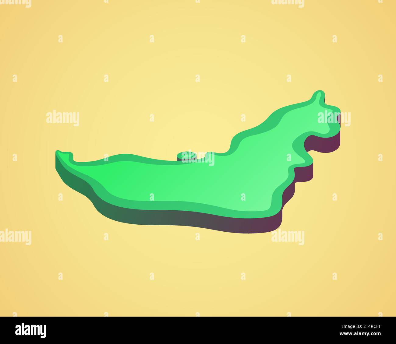 Isometric stylized simplified 3D map of United Arab Emirates Stock ...
