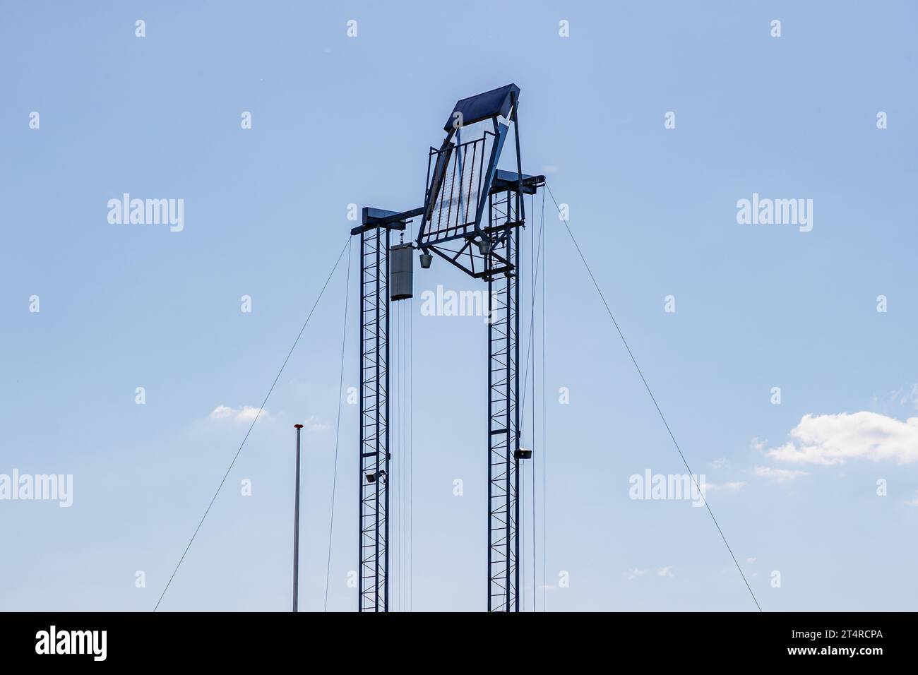 Shooting target on mooring post or Schietboom with 18 wooden stops on a ...