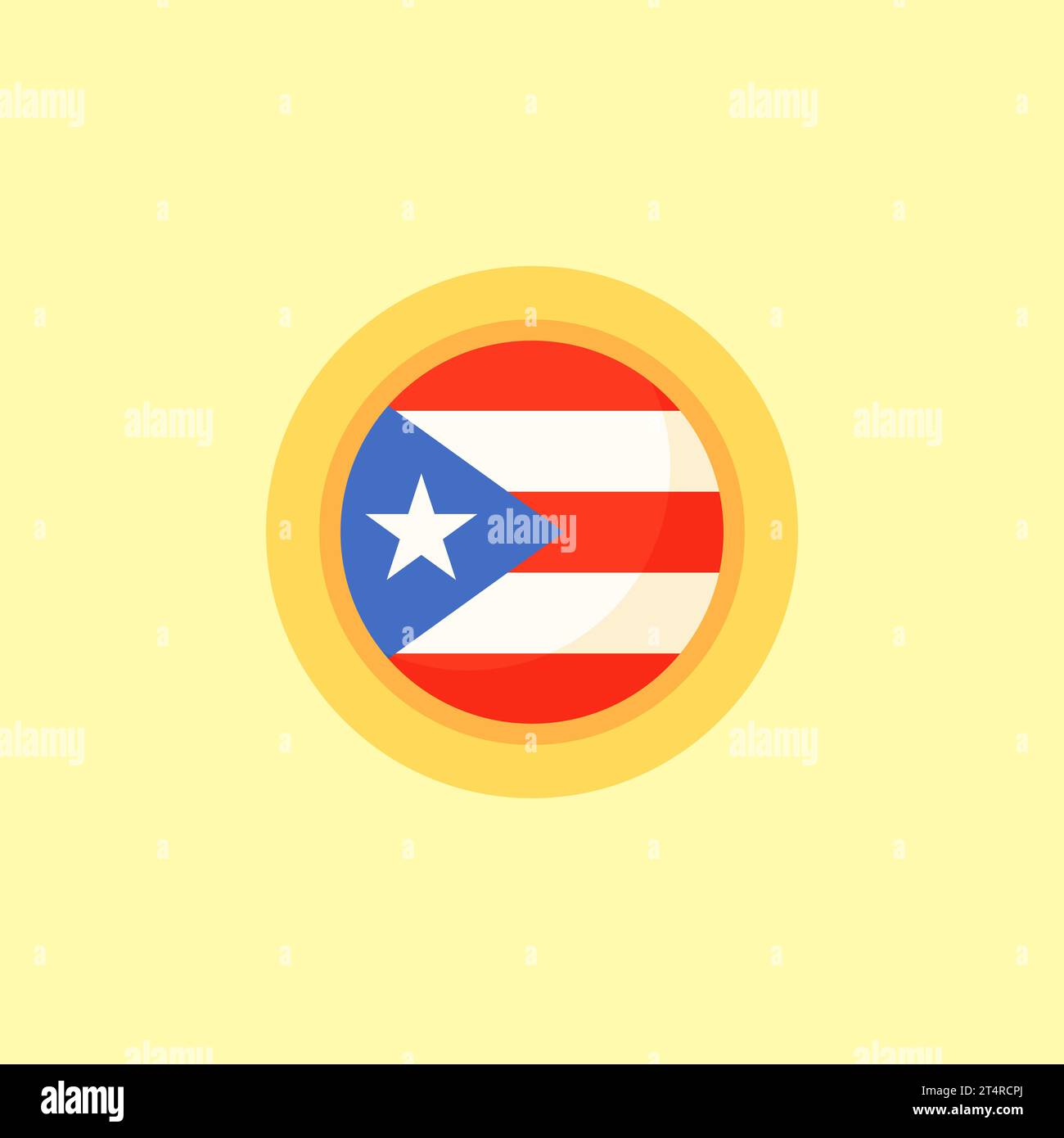 Flag of Puerto Rico with round frame. Flat design style Stock Vector Image & Art - Alamy