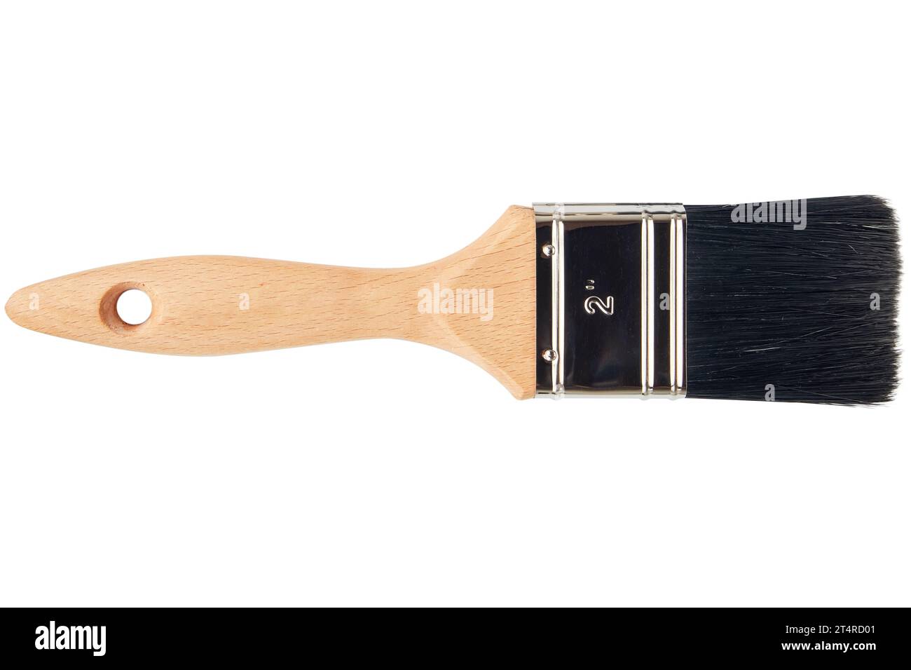 Paint brush with black bristle isolated over white background Stock ...