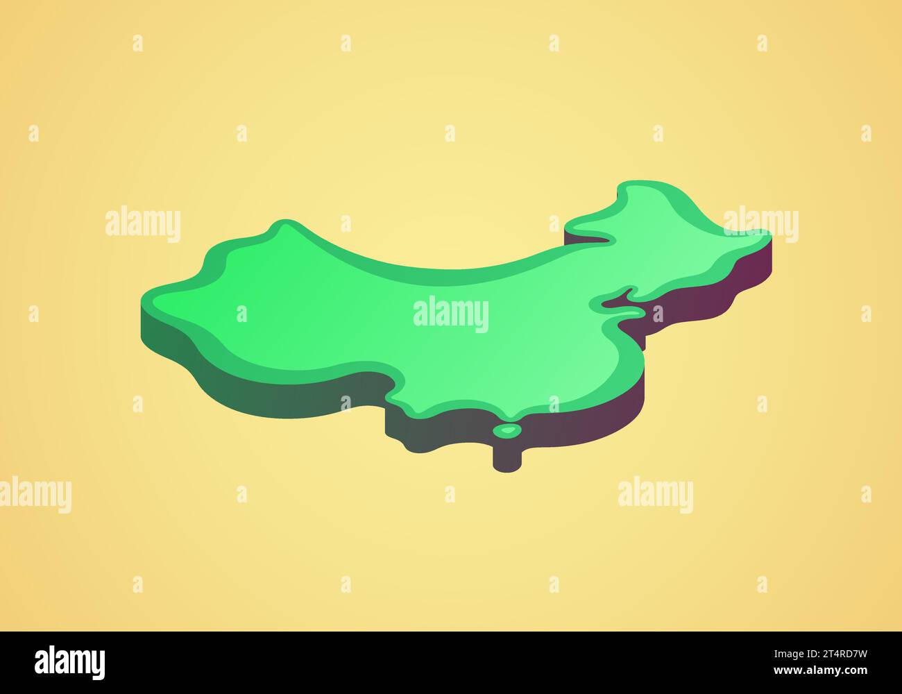 Isometric stylized simplified 3D map of China Stock Vector Image & Art ...