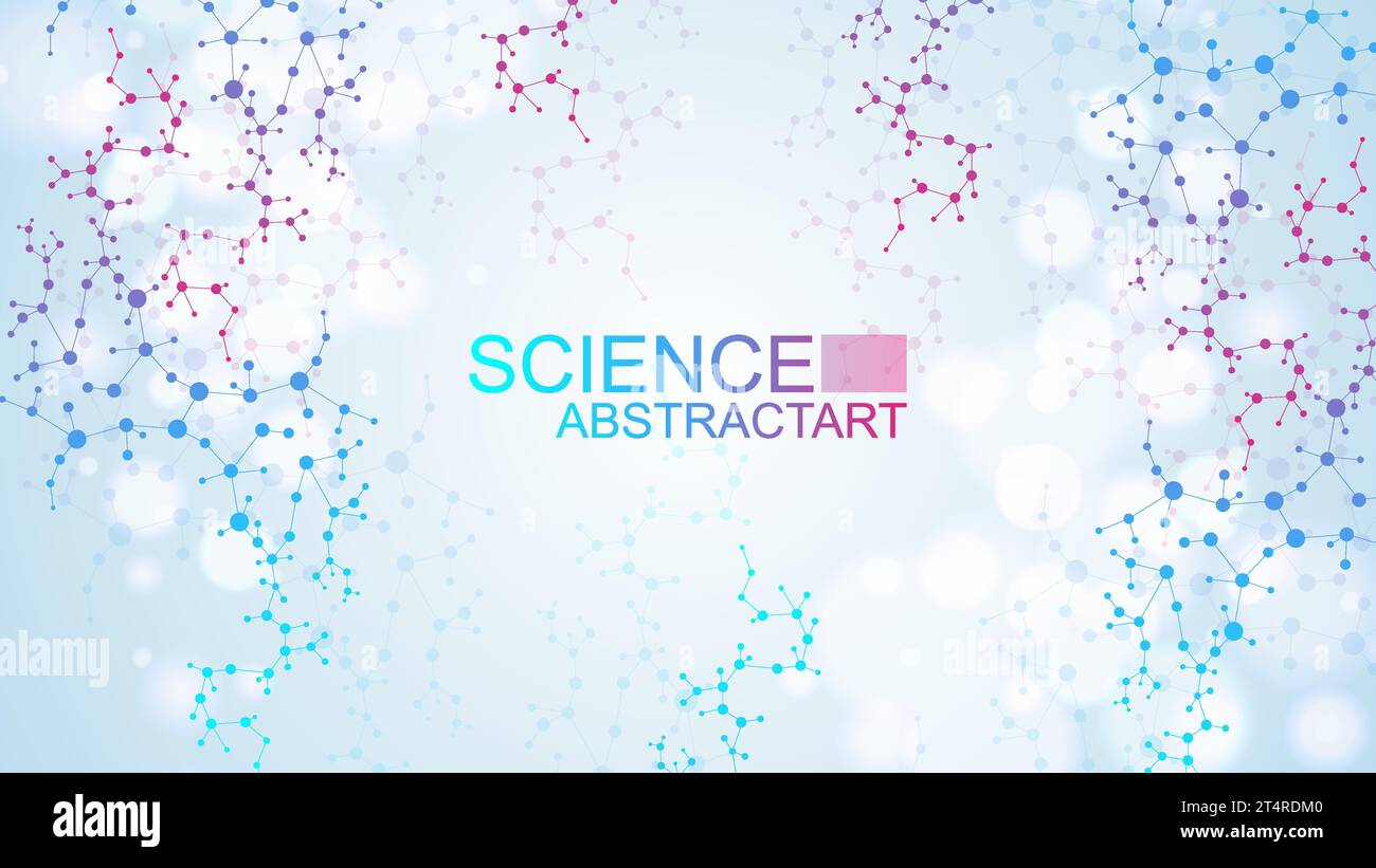 Modern abstract molecules structure for science or medical background ...