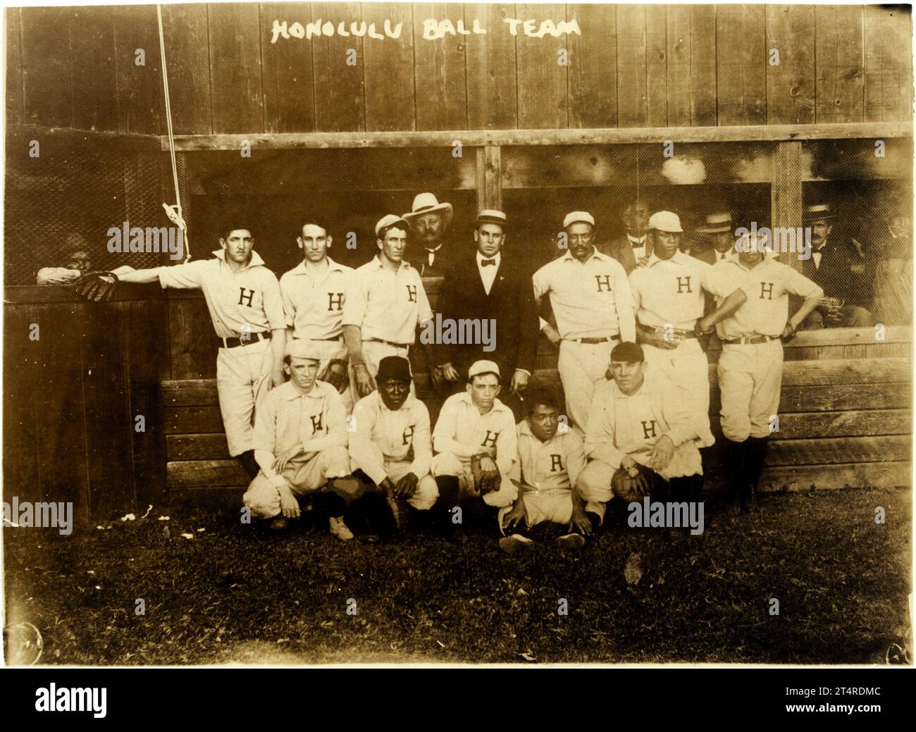 Honolulu baseball team, 1910 Honolulu ball team. Photograph shows ...