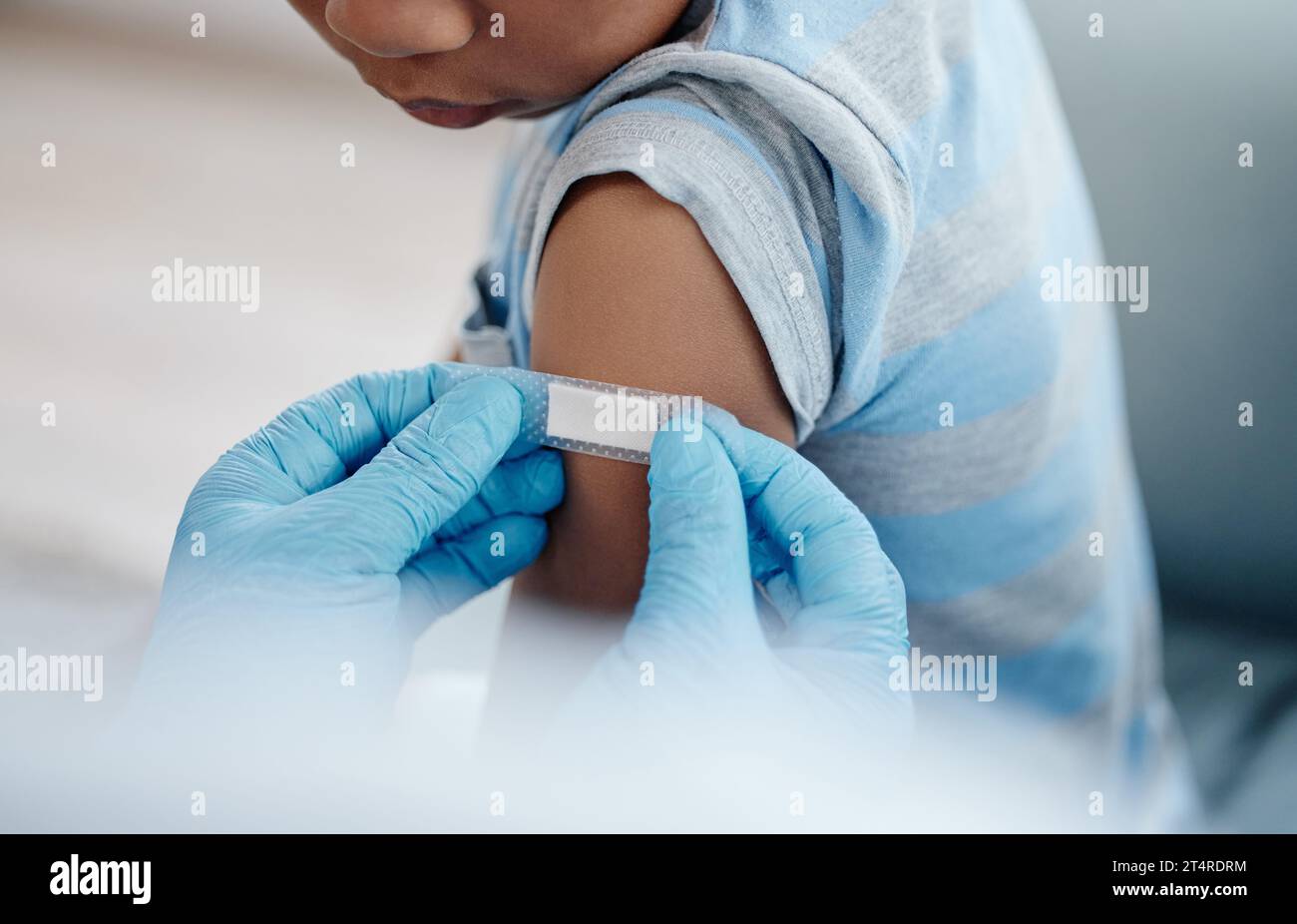 Vaccines are an important means of keeping your child healthy. Closeup ...