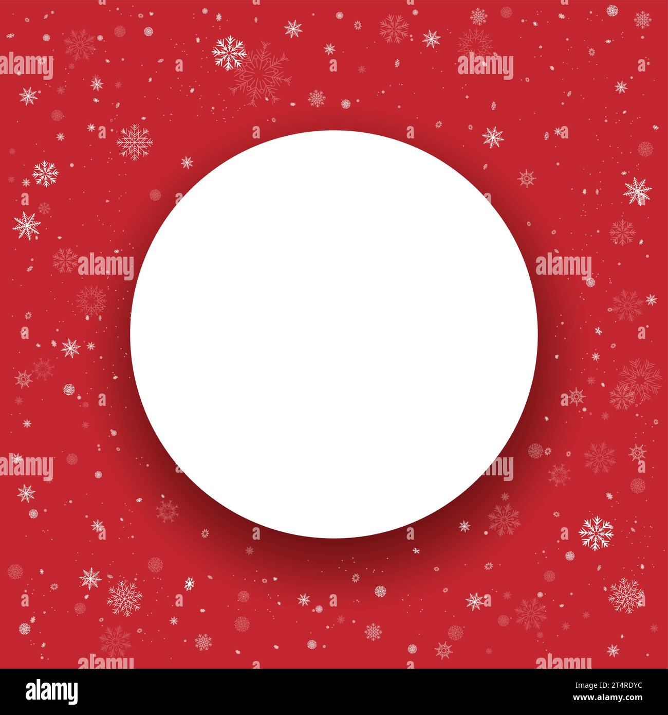 Christmas round photo frame red circle template Stock Vector Image ...