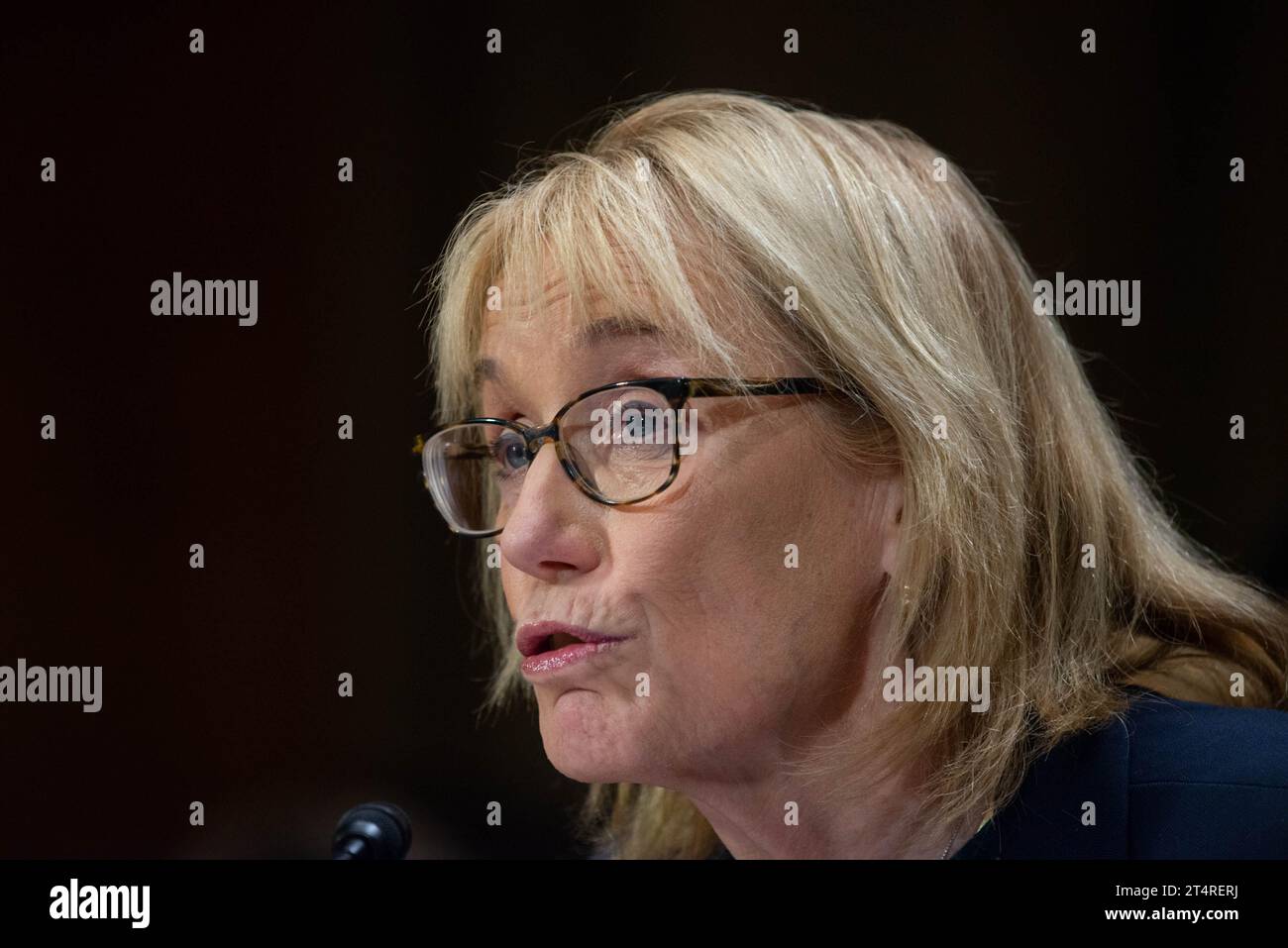 United States Senator Maggie Hassan (Democrat of New Hampshire) at a ...