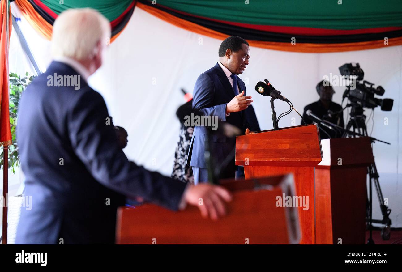Lusaka, Zambia. 01st Nov, 2023. German President Frank-Walter ...