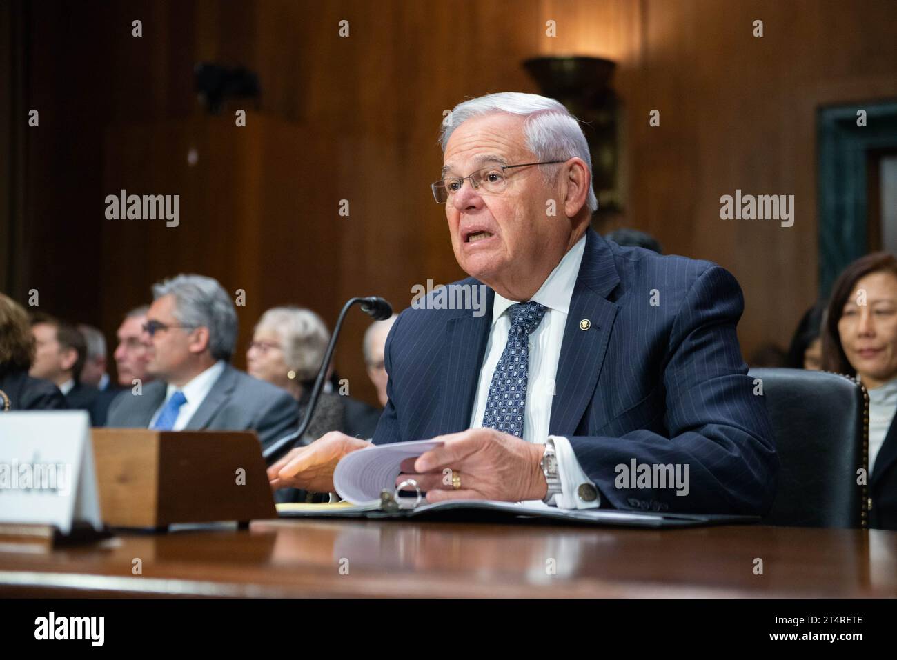 United States Senator Bob Menendez (Democrat of New Jersey) at a Senate ...