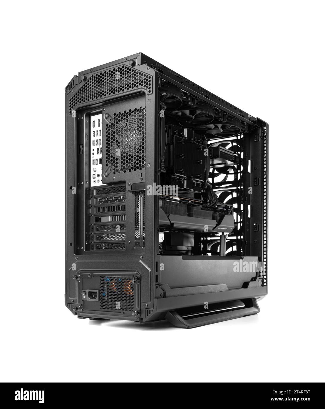 Modern black computer system unit isolated Stock Photo - Alamy