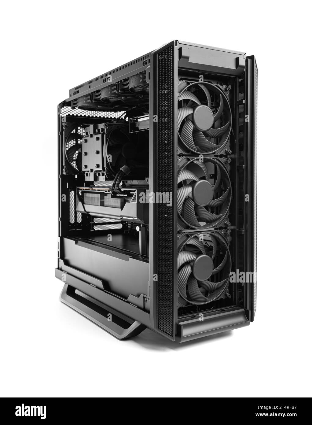 Modern black computer system unit isolated Stock Photo - Alamy