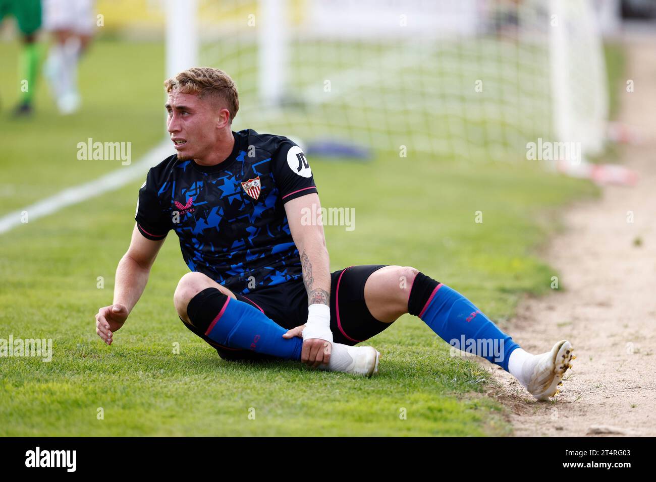 Dario Benavides of Sevilla FC hurts during the Spanish Cup, Copa del ...