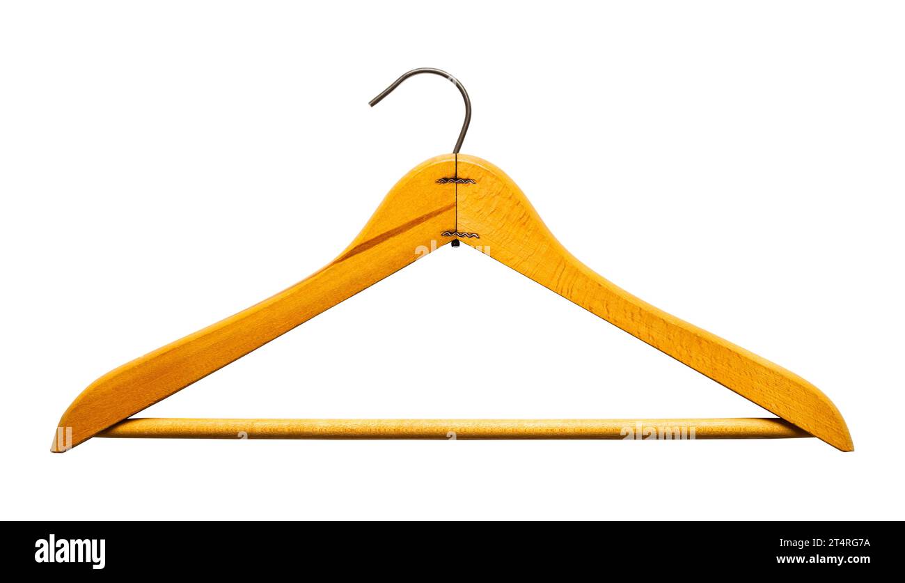 Single Wood Hanger Cut Out on White Stock Photo - Alamy