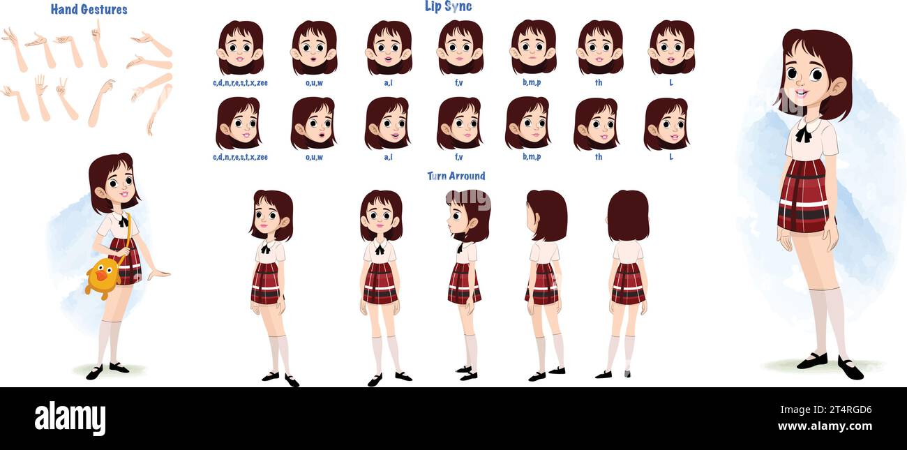 Female character turnaround sheet Stock Vector Images - Alamy
