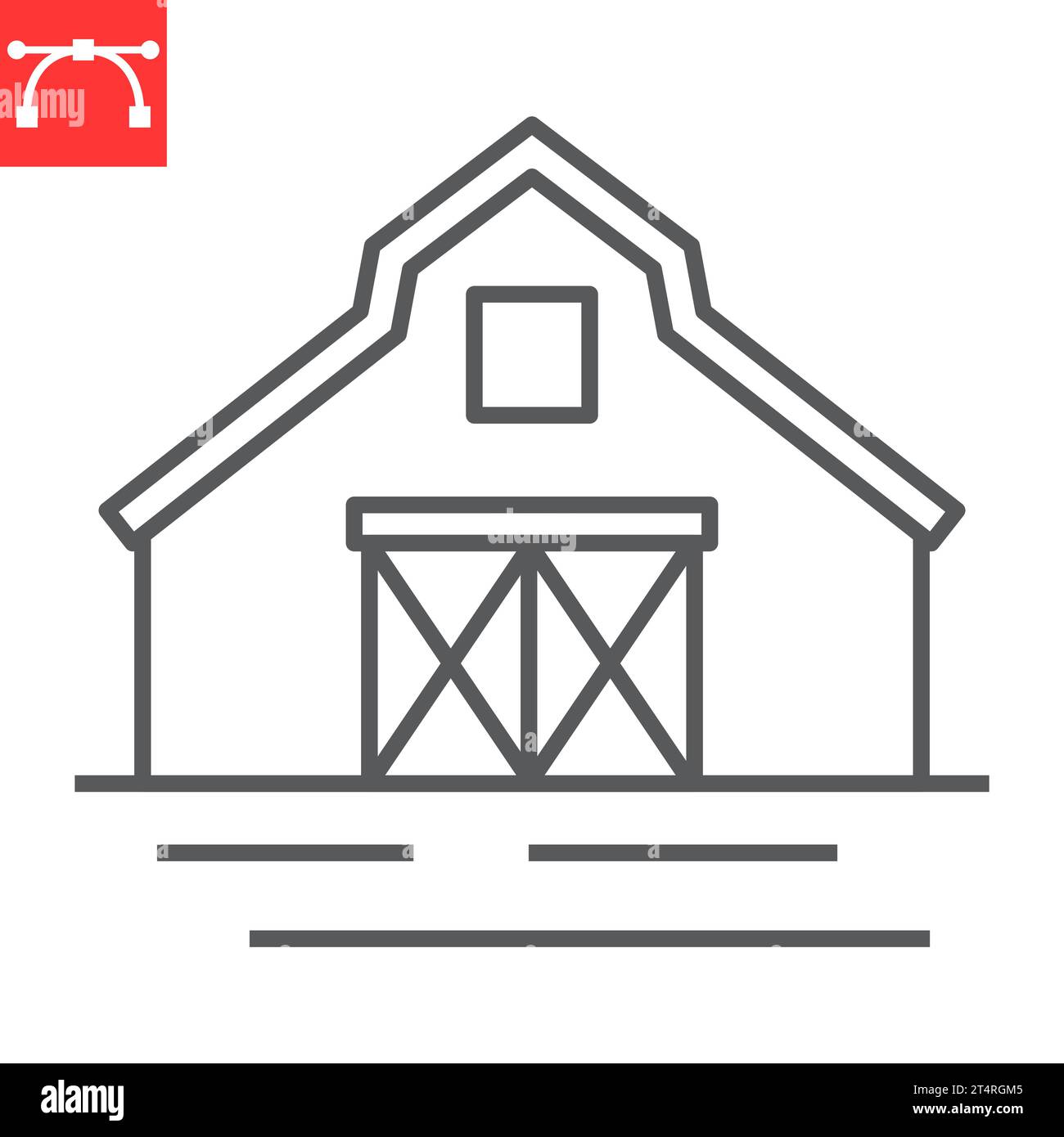 Barn line icon, building and agriculture, farm barn vector icon, vector ...