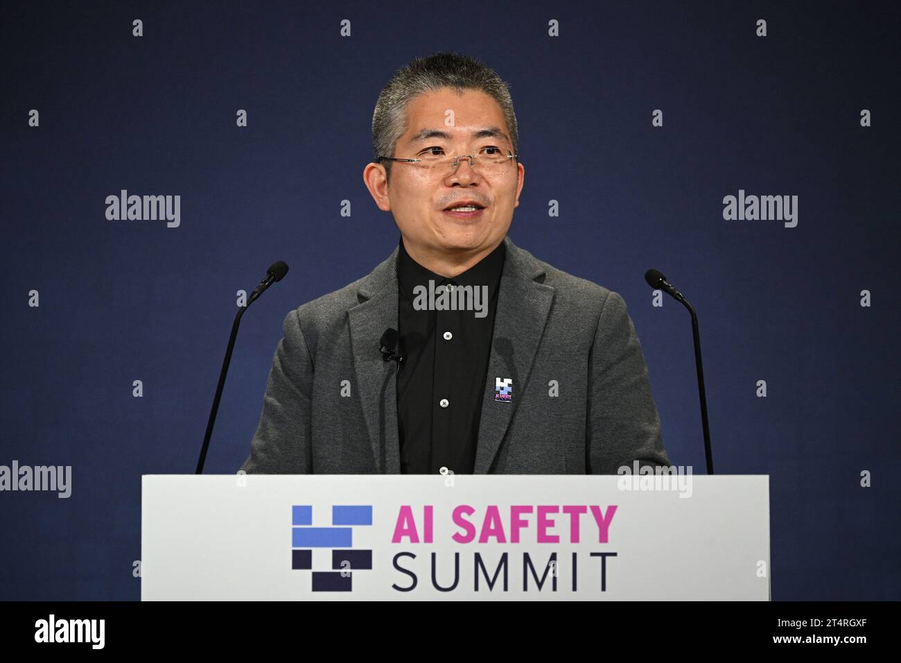 Yi Zeng, Chinese Academy of Sciences, speaks during the AI safety ...