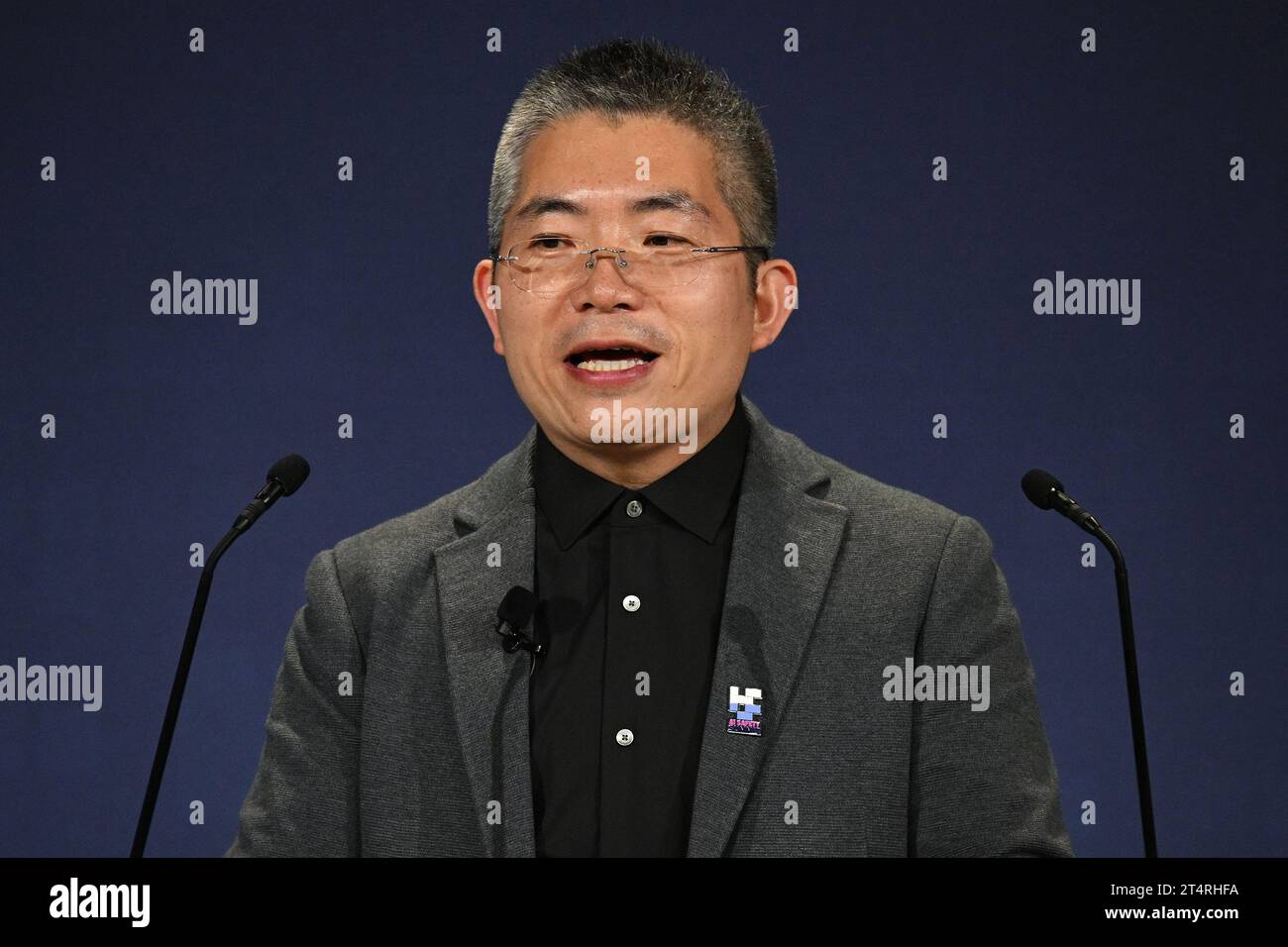 Yi Zeng, Chinese Academy of Sciences, speaks during the AI safety ...