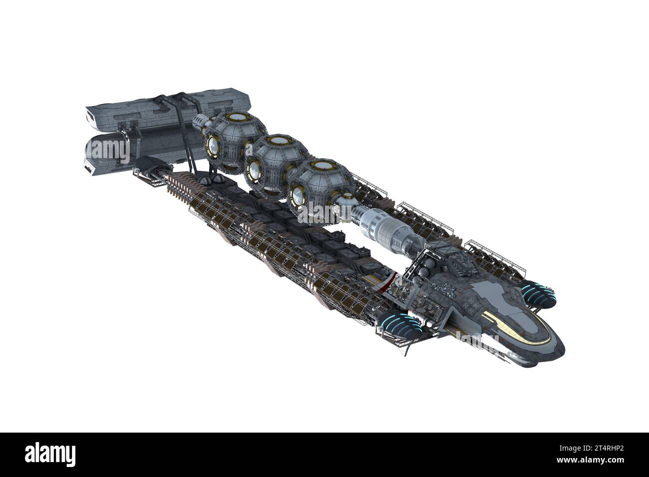 Detailed 3D interstellar spaceship for futuristic deep space travel or ...