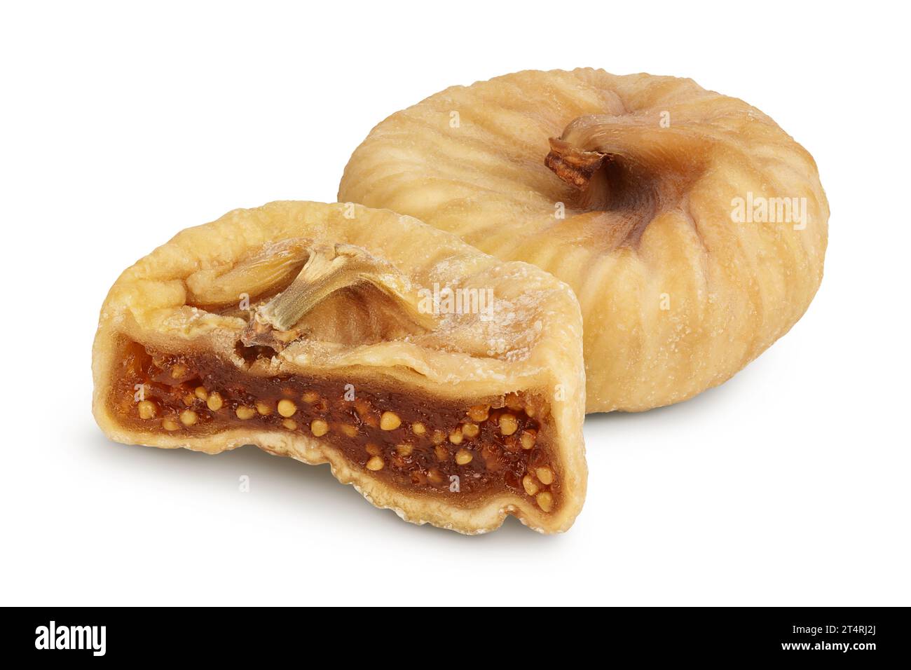dried fig half isolated on white background with clipping path and full ...