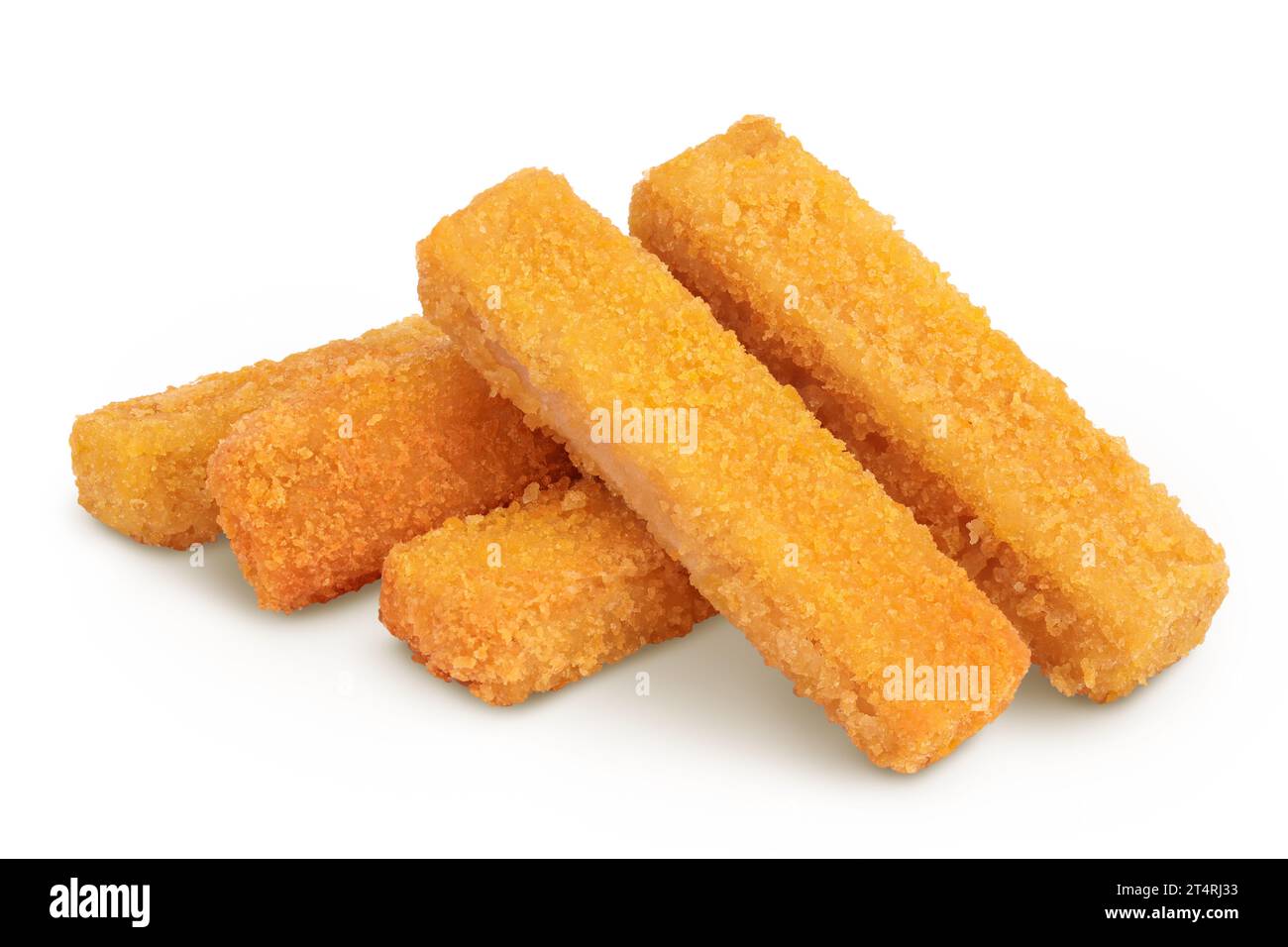 Fish finger or stick isolated on white background with full depth of ...