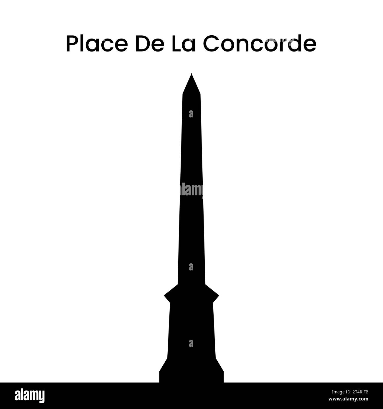 Silhouette of place de la Concorde in black isolated on a white ...