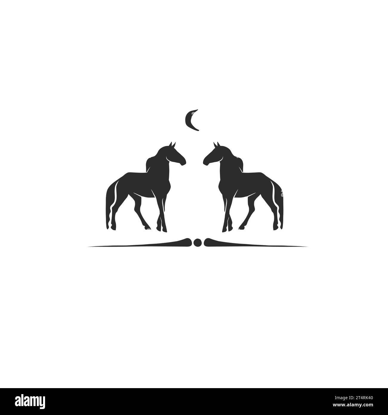 Hand drawn vector abstract horse logo silhouette illustration. Horse ...