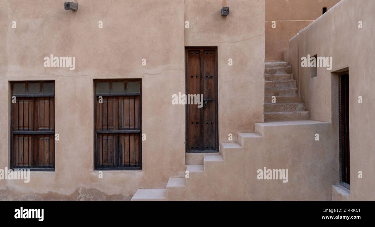 doha, qatar-November 01,2023 : old doors and windows at the historic ...