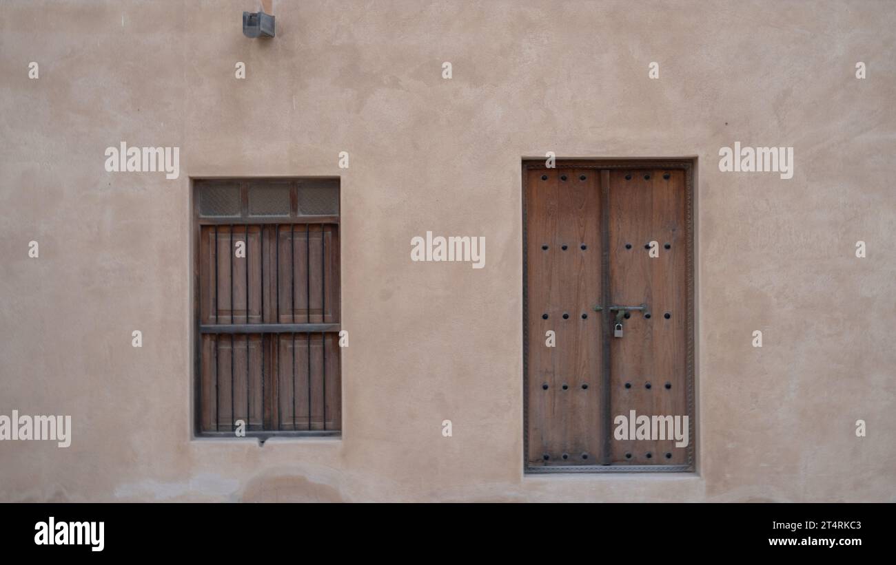 doha, qatar-November 01,2023 : old doors and windows at the historic ...