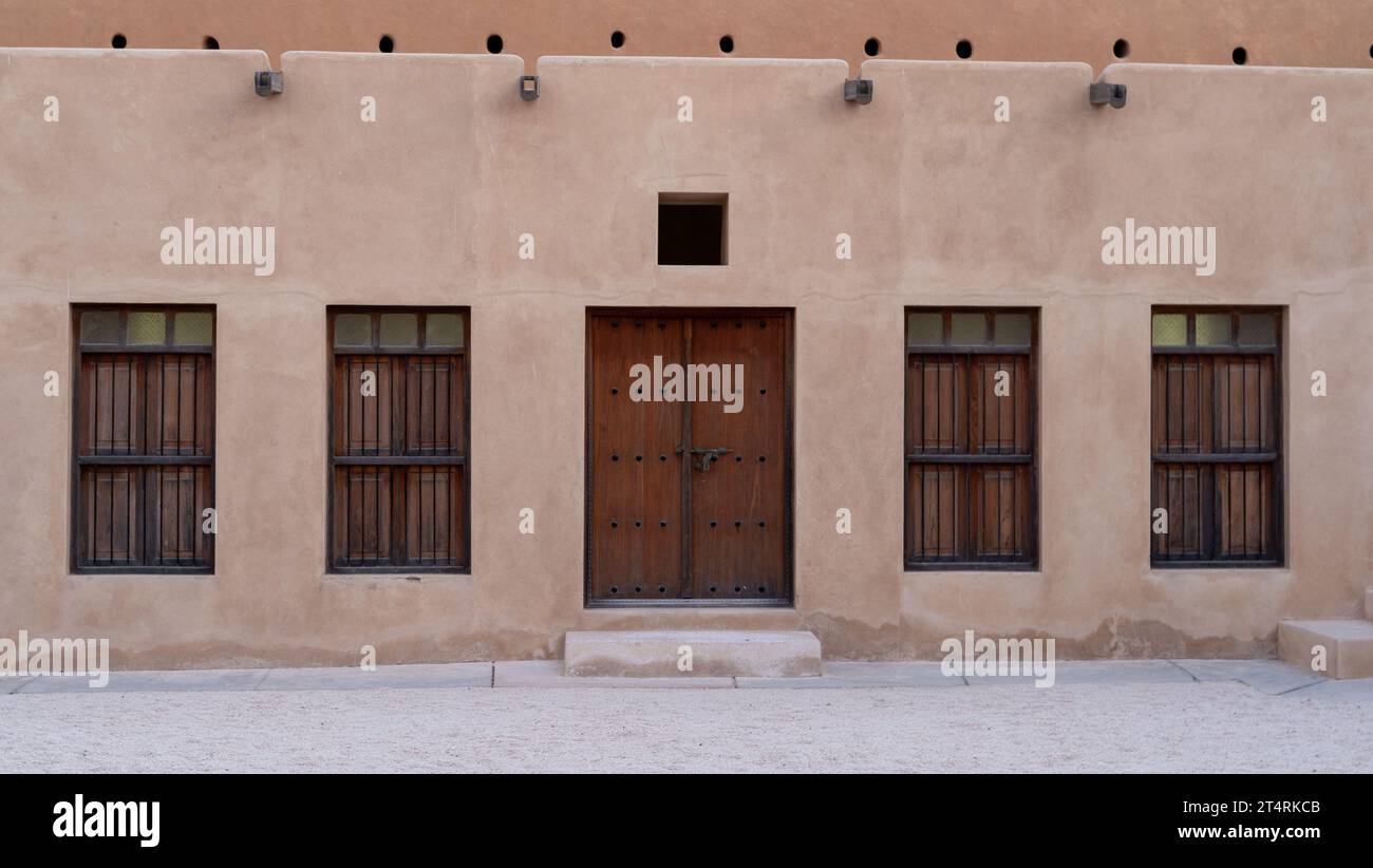 doha, qatar-November 01,2023 : old doors and windows at the historic ...