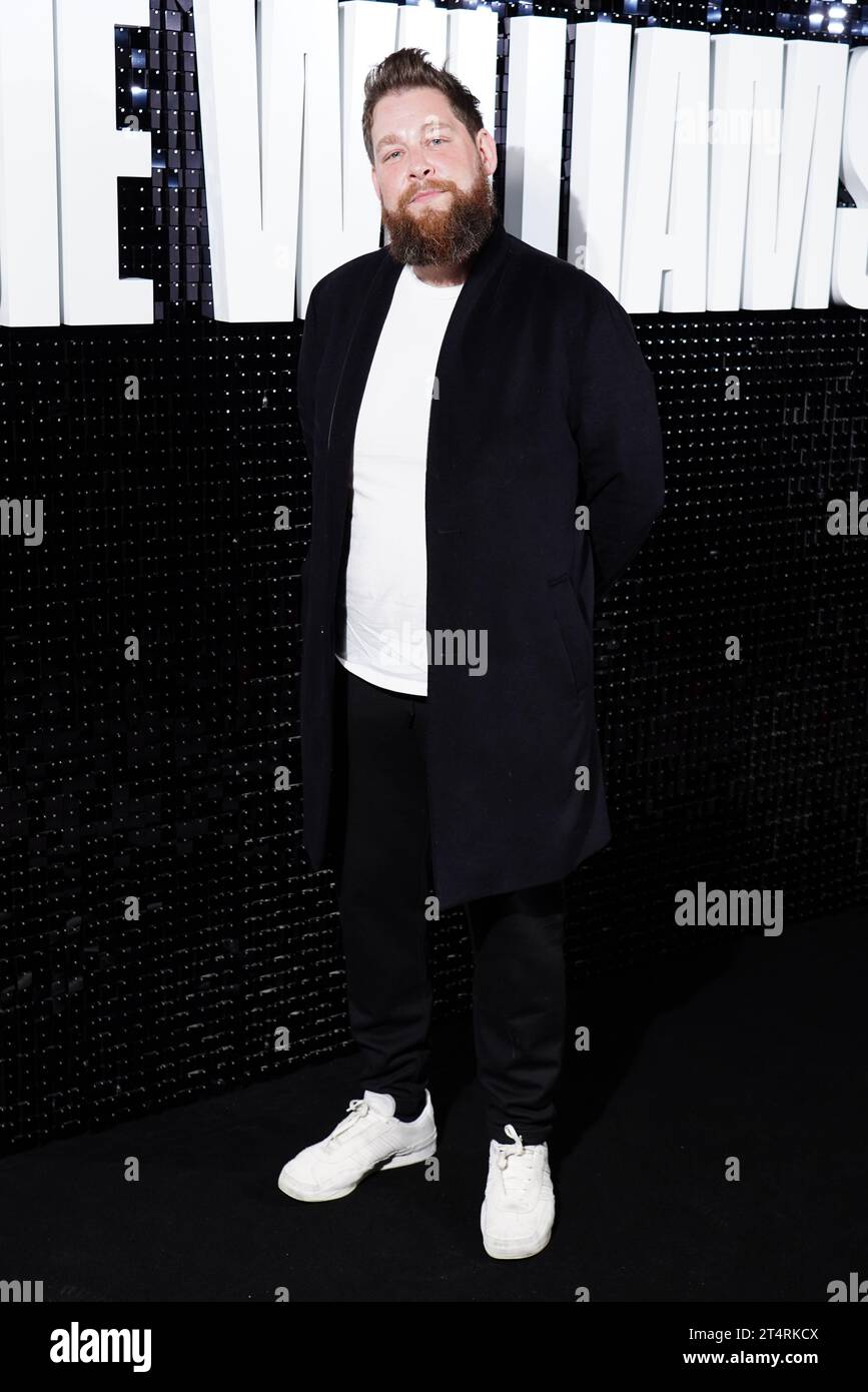 Joe Pearlman arrives for the Robbie Williams Netflix documentary launch ...