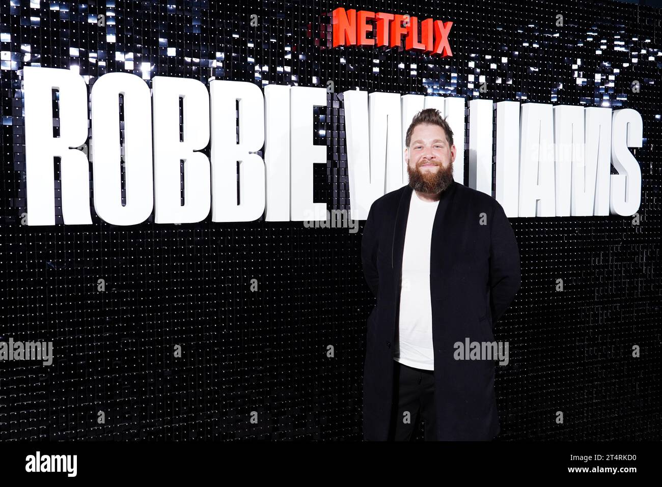 Joe Pearlman arrives for the Robbie Williams Netflix documentary launch ...
