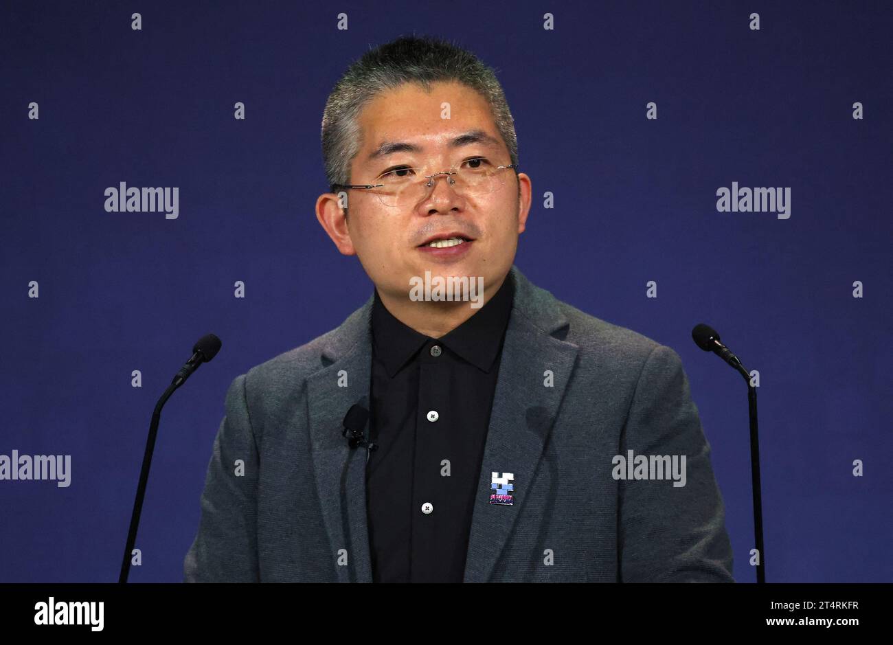 Yi Zeng, Chinese Academy of Sciences, speaks during the AI safety ...