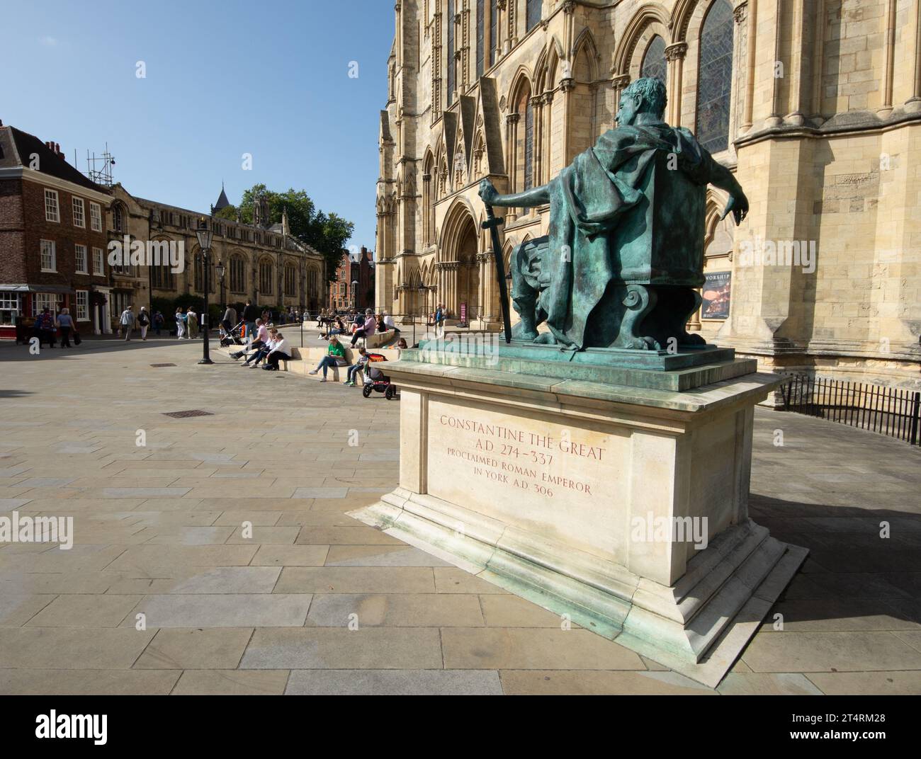 The Statue of Constantine the Great sits outside York Minster in York ...