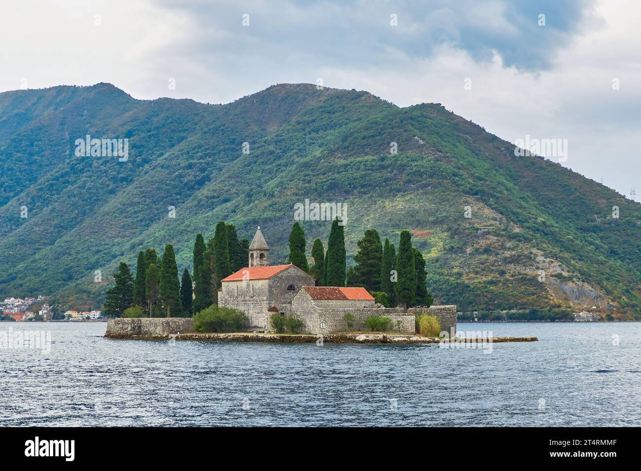 Catholic monastery of Saint George on an island in the Gulf of Kotor ...
