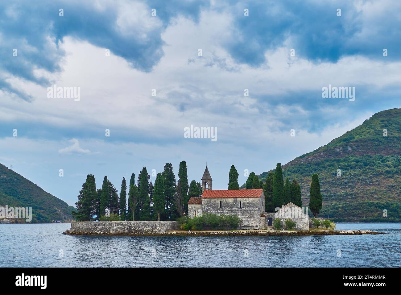 Catholic monastery of Saint George on an island in the Gulf of Kotor ...