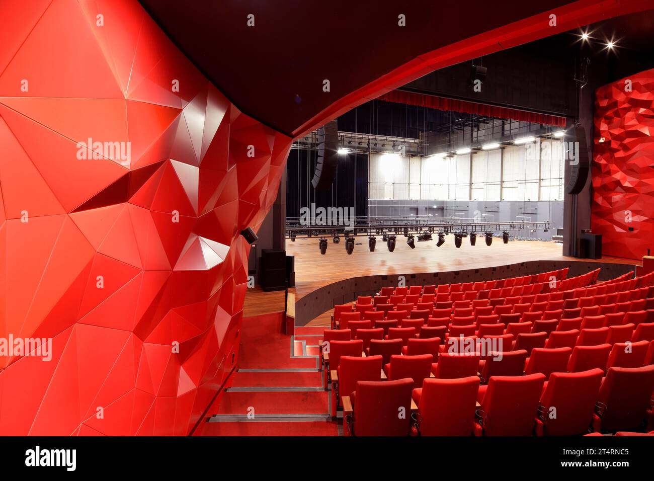 View of stage of large auditorium (grote zaal) with lighting rig from ...