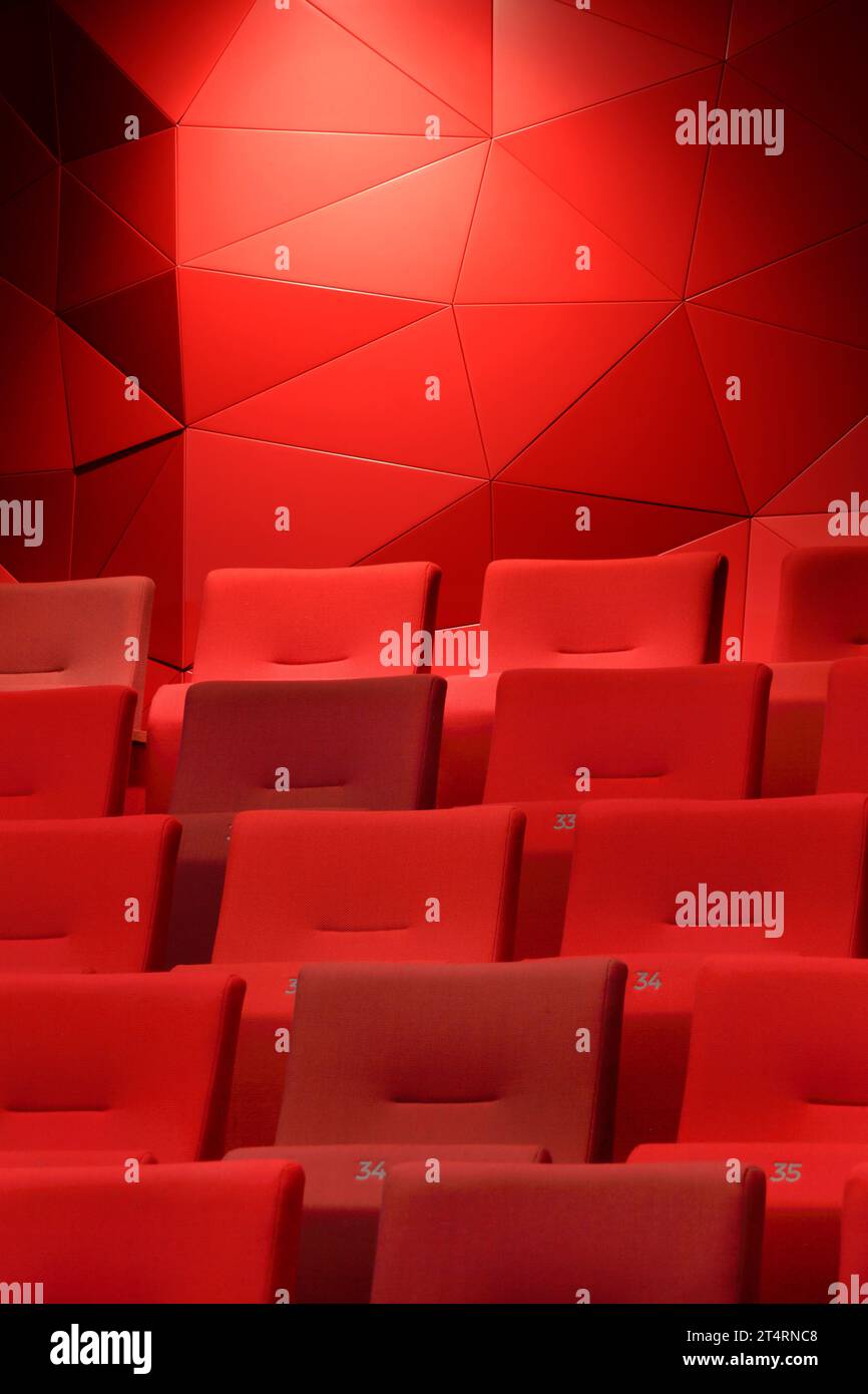 Detail of seating in large auditorium (grote zaal). Theater Zuidplein ...