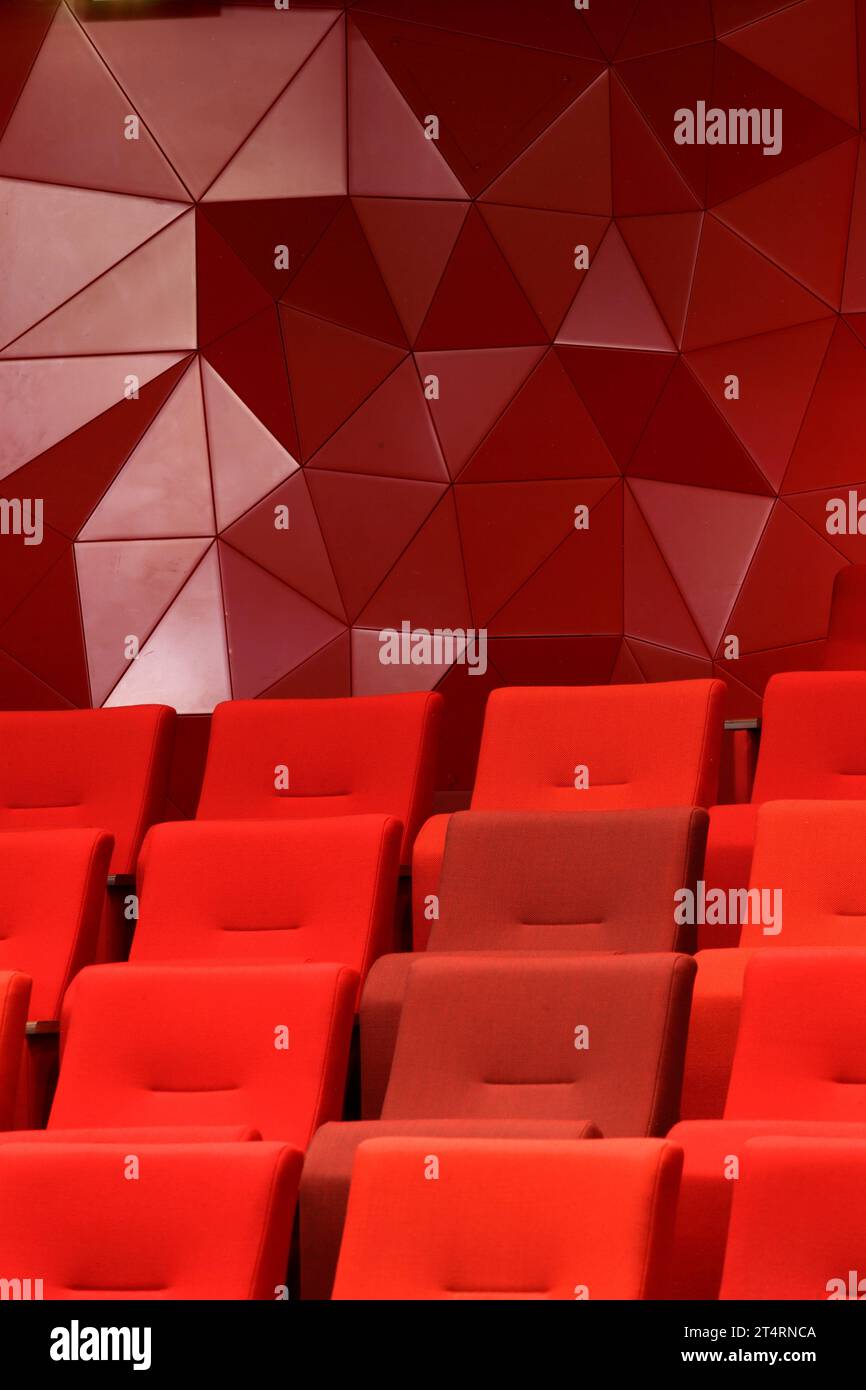 Detail of seating in large auditorium (grote zaal). Theater Zuidplein ...