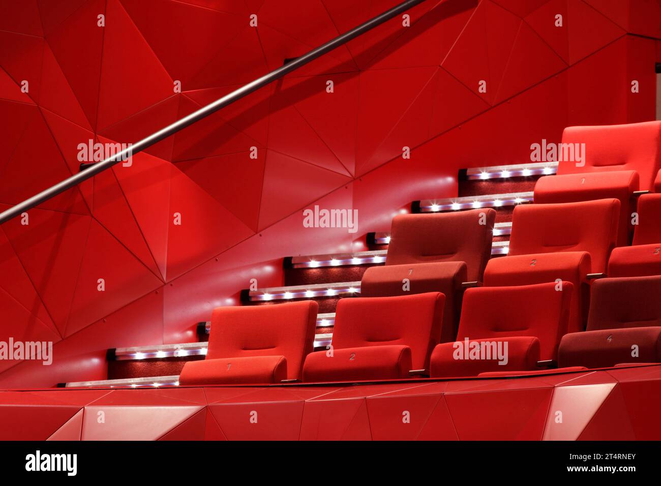 Detail of staircase in large auditorium (grote zaal). Theater Zuidplein ...