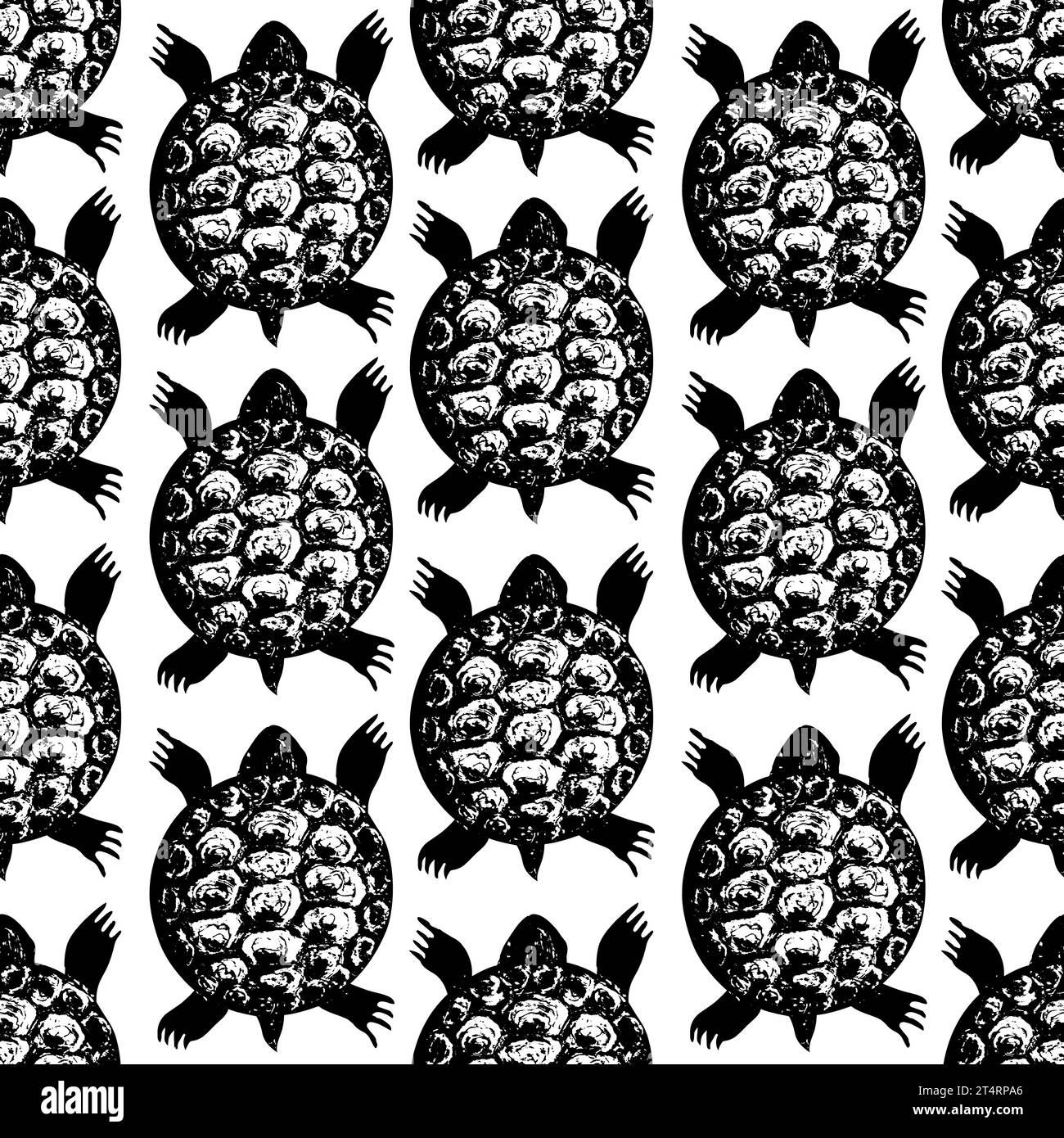 Turtle black silhouette isolated on a white. Vector hand drawn sketch ...