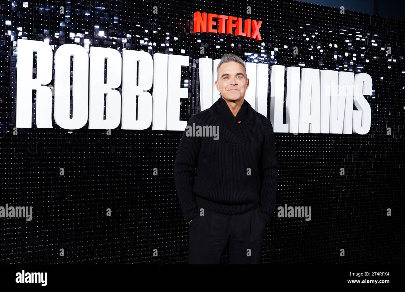 Robbie Williams arrives for the Robbie Williams Netflix documentary ...