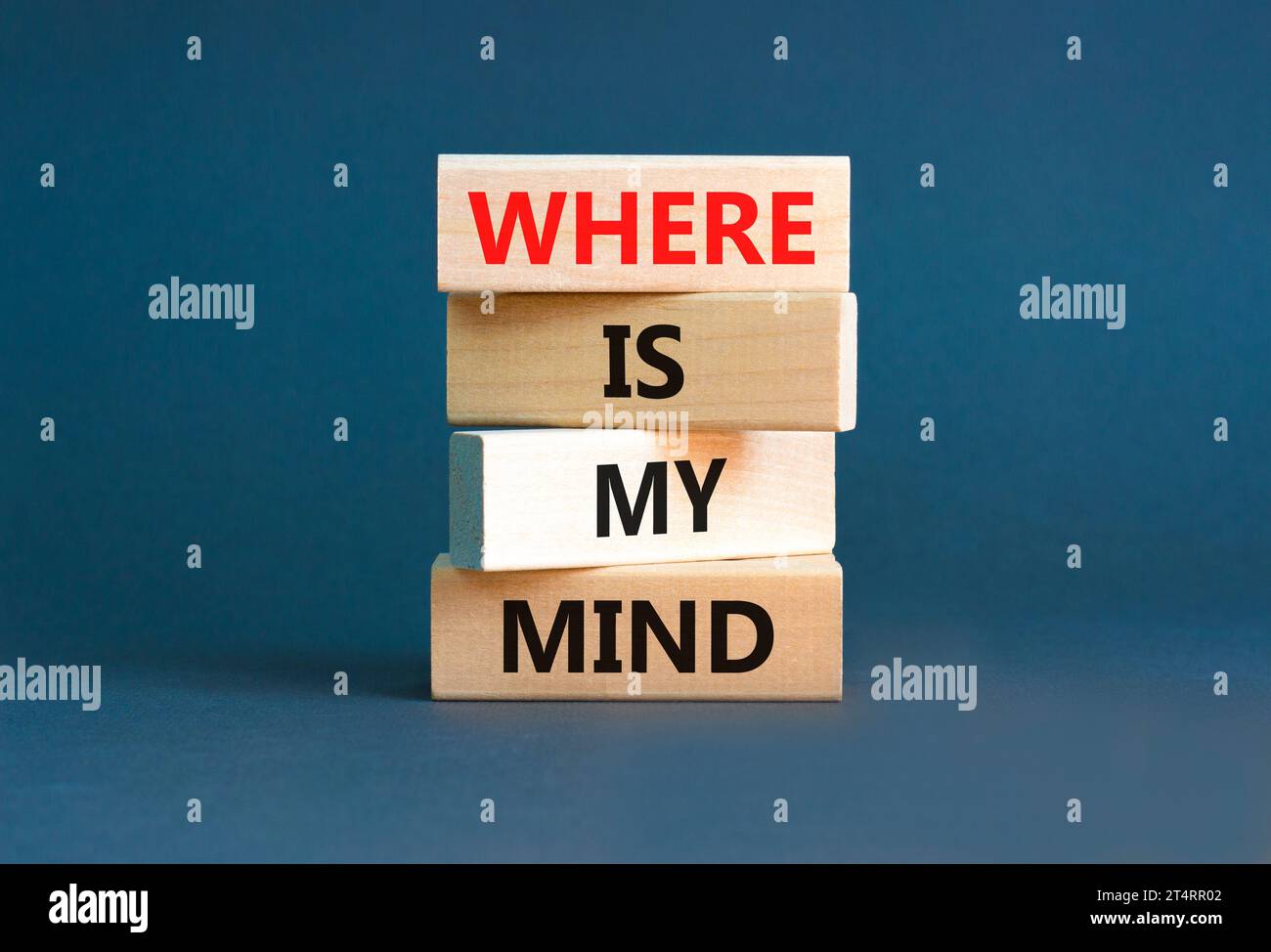 Where is my mind symbol. Concept words Where is my mind on wooden block ...