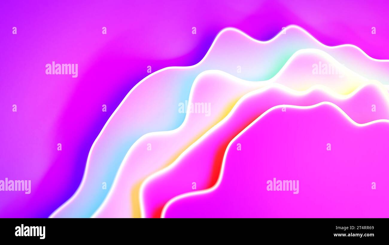 colorful bright rainbow shifted delicate shapes on rose backdrop ...