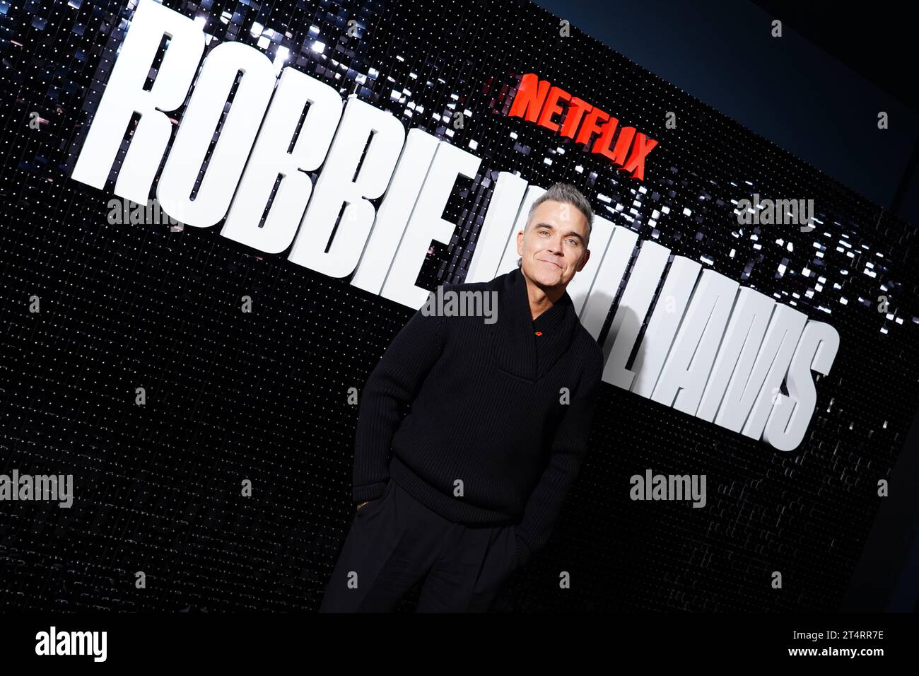 Robbie Williams arrives for the Robbie Williams Netflix documentary ...