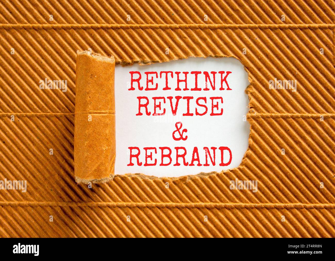 Rethink revise rebrand symbol. Concept word Rethink Revise and Rebrand on beautiful paper ...