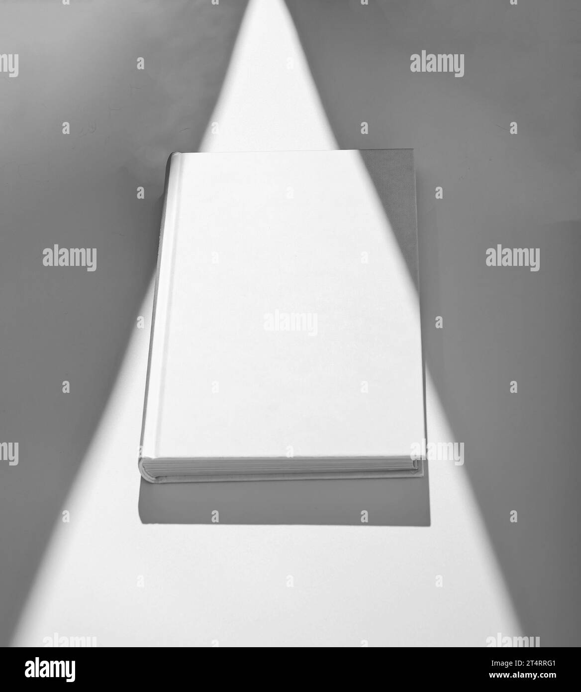 Hardcover Book Mockup in sun light beam. Blank Canvas Cover Stock Photo ...