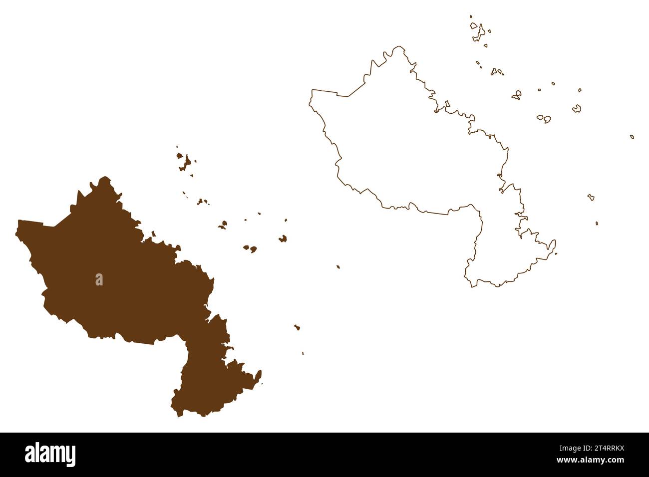 Mackay Region (Commonwealth of Australia, Queensland state) map vector ...