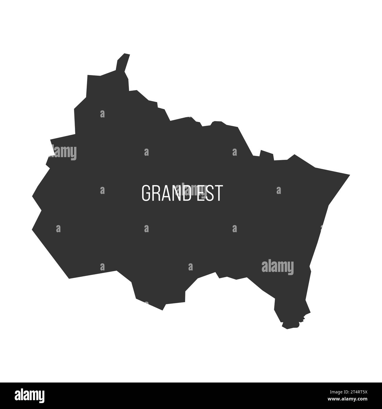 Grand Est - map of administrative division, region, of France. Dark ...