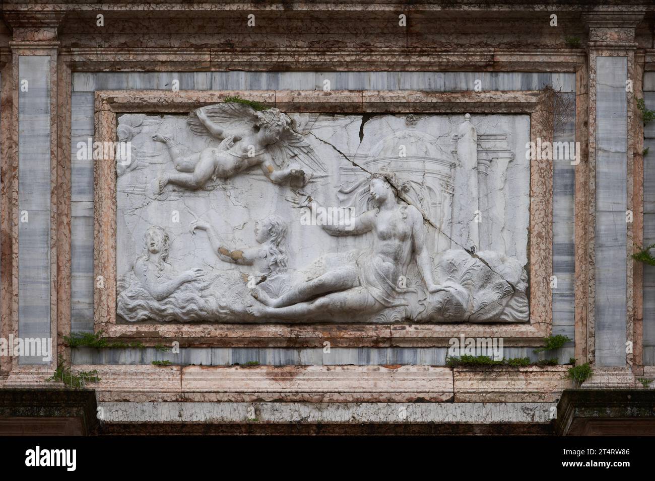 Bas relief of Venus as an allegory of Cyprus on Loggetta del Sansovino ...